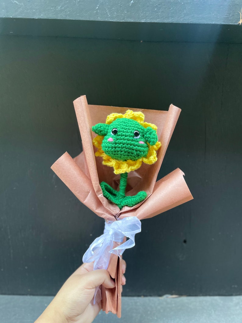Crochet Shrek Sunflower Single Flower Bouquet Crochet Flower - Etsy