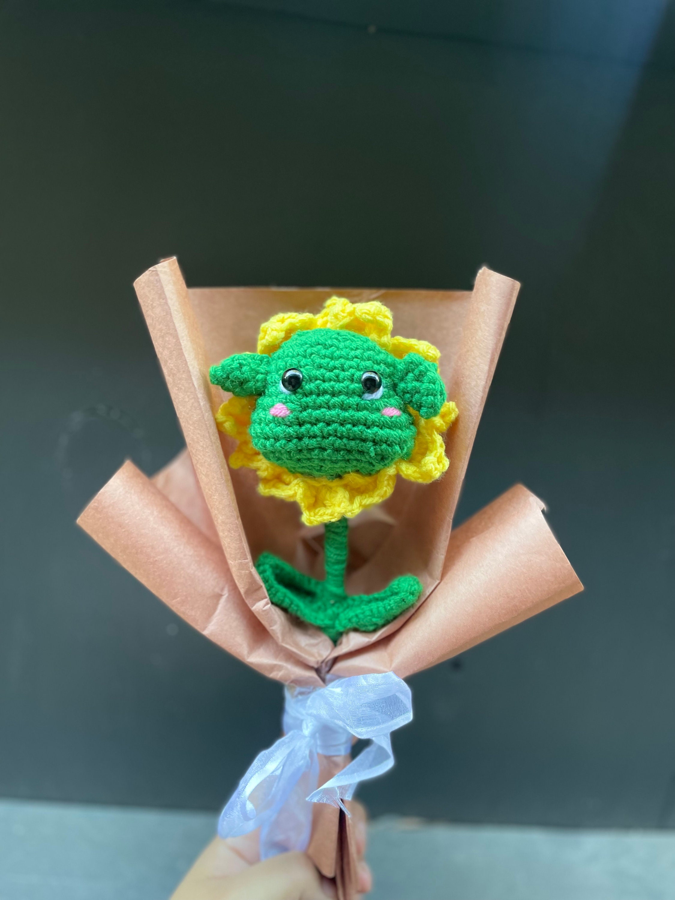 Crochet Shrek Sunflower Single Flower Bouquet Crochet Flower - Etsy