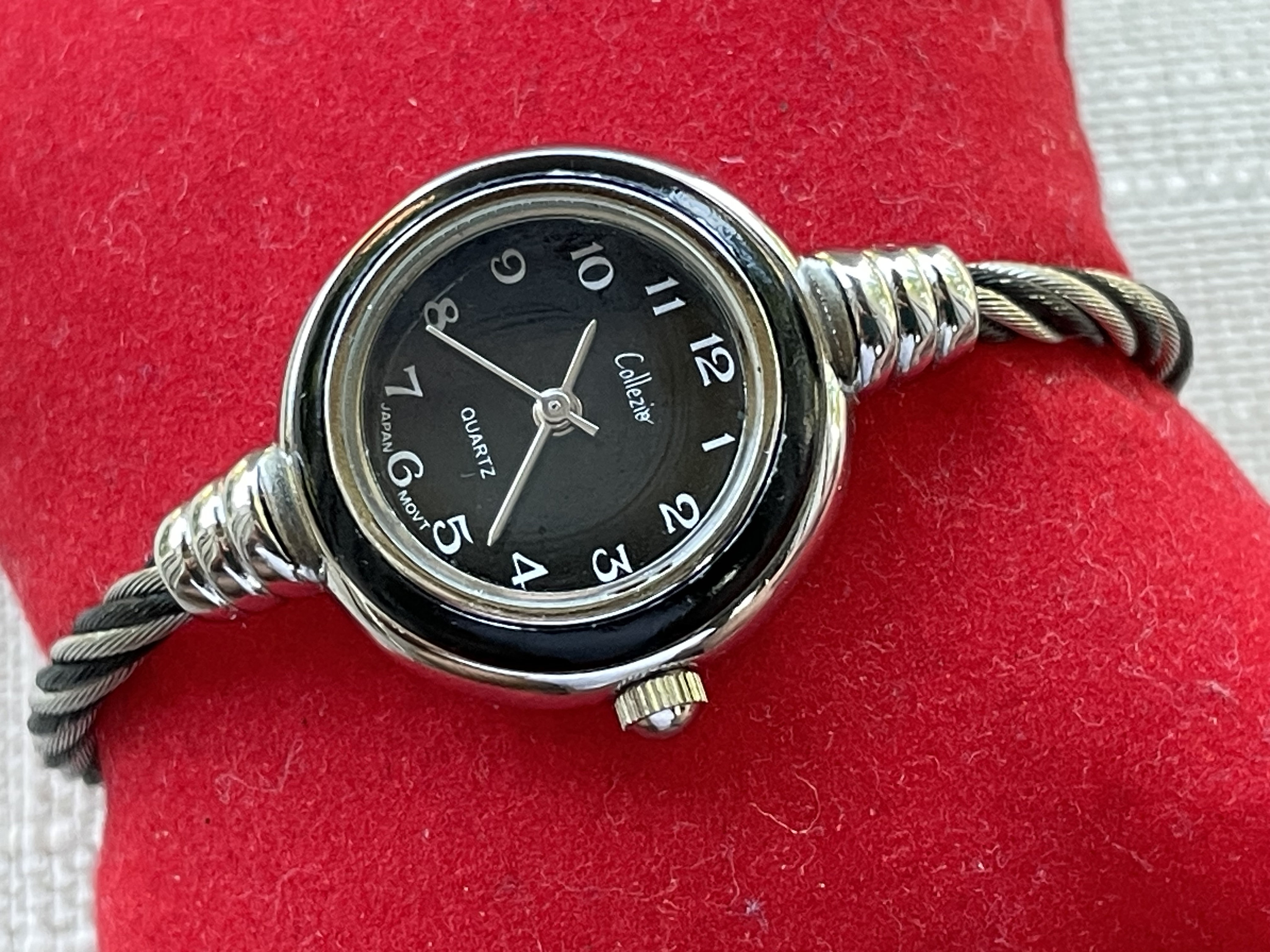 Collezio Ladies Wristwatch Vintage Quartz Black/silver Twisted Metal ...