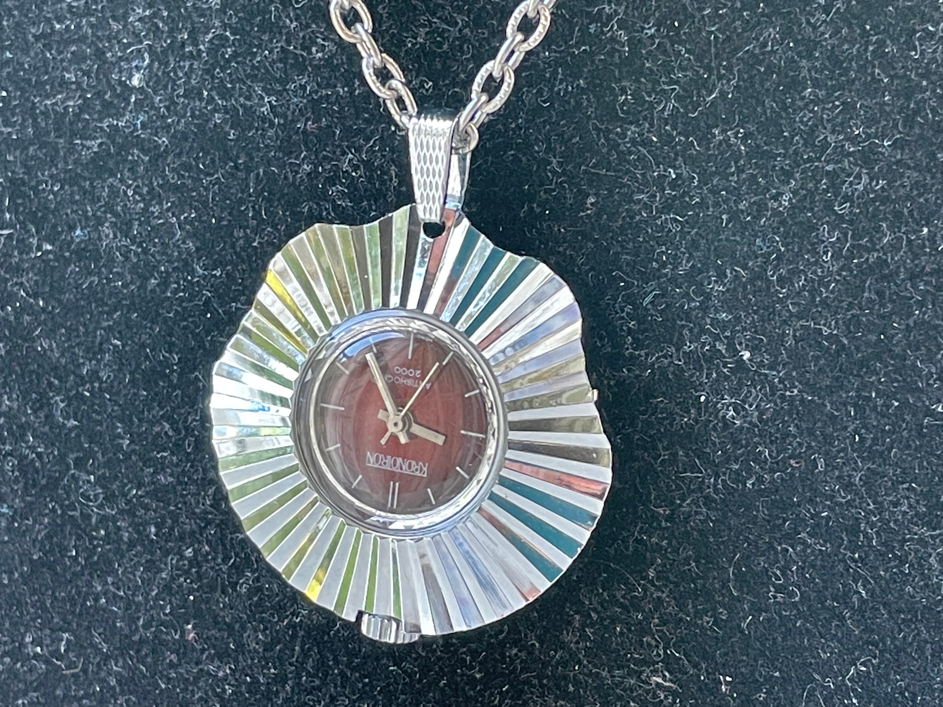 Vintage Kronotron Pocket Watch Silver Tone Pendant Hand Winding Necklace Watch - Etsy