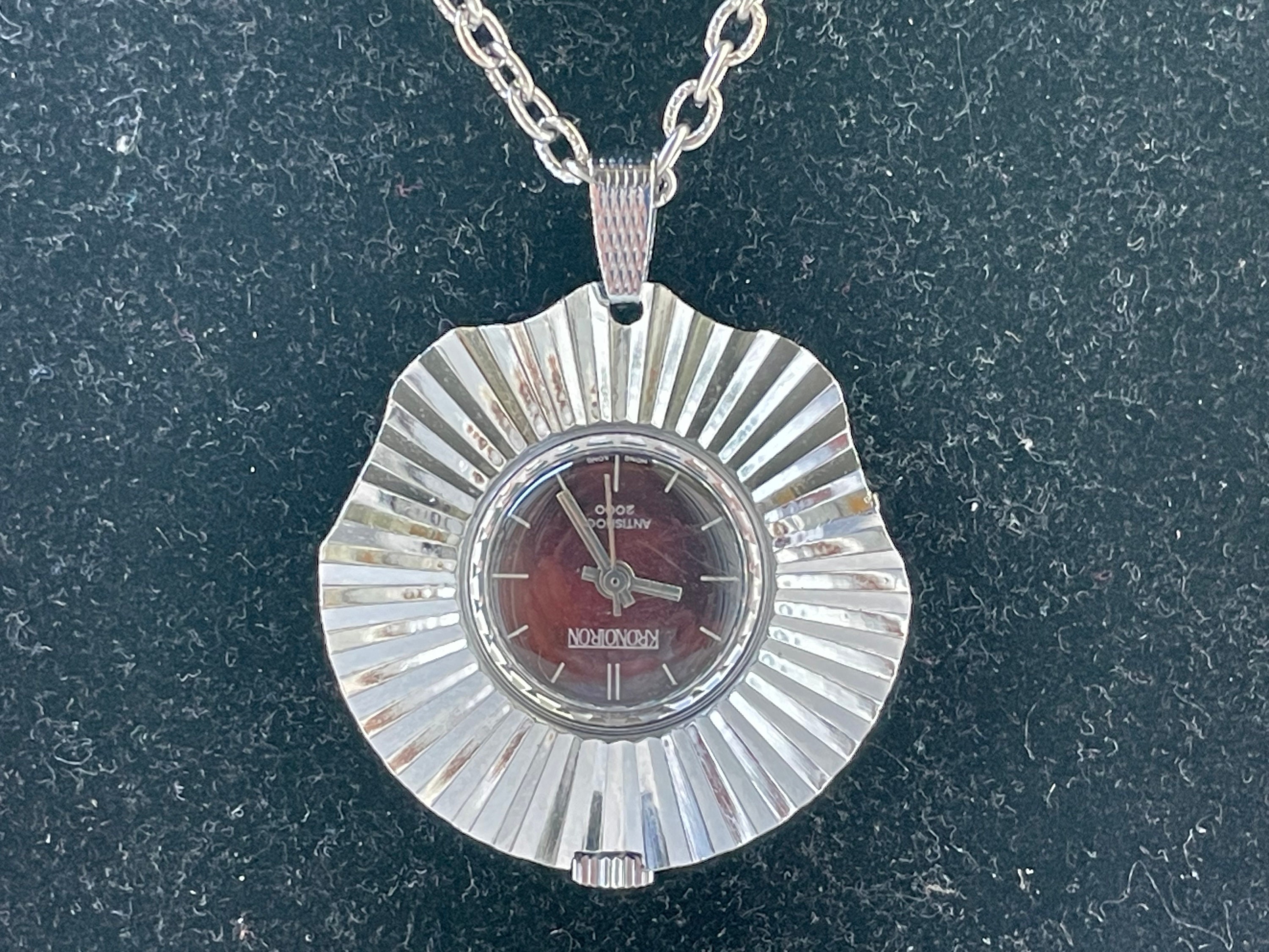 Vintage Kronotron Pocket Watch Silver Tone Pendant Hand Winding Necklace Watch - Etsy