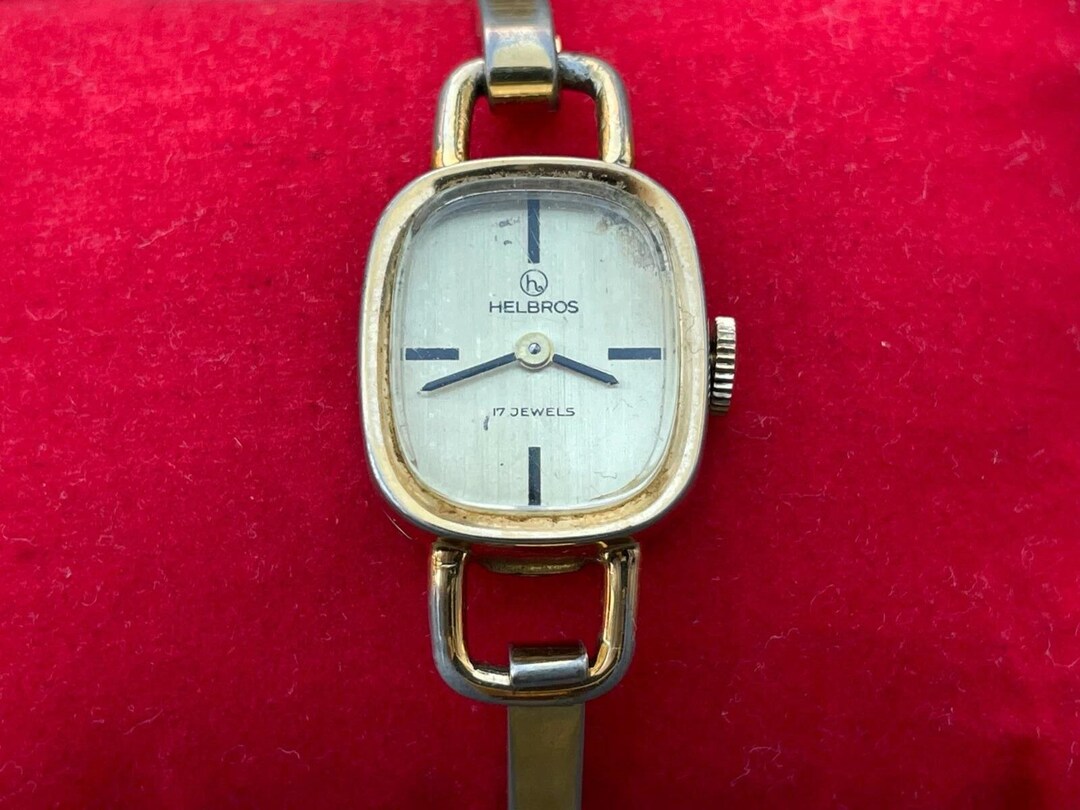 Helbros Vintage Women Watch Gold Tone 17 Jewels Hand Winding Analog ...