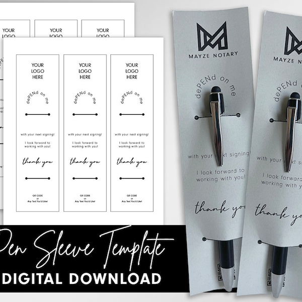Pen Sleeve Template - Etsy