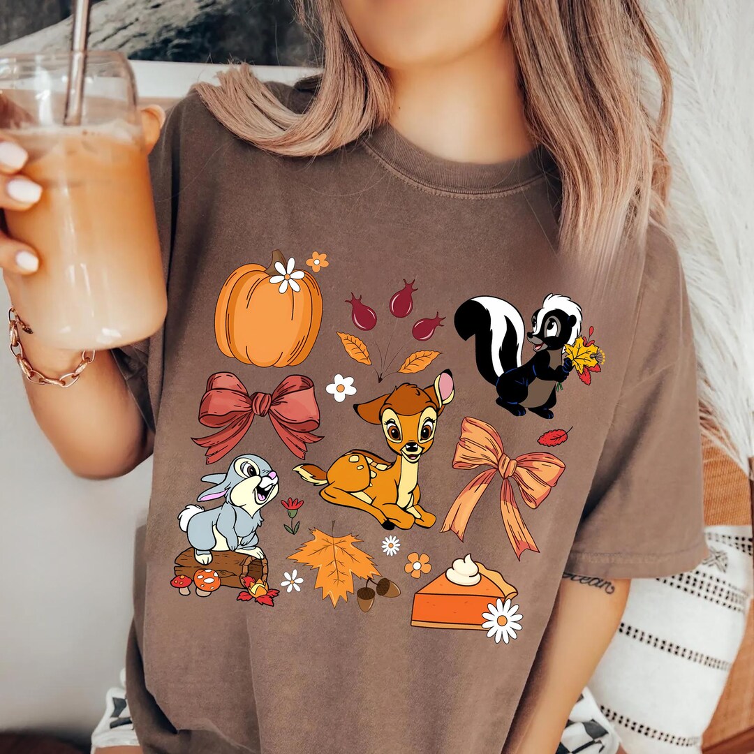 Comfort Colors® Bambi and Thumper Coquette Fall Shirt, Disney Bambi ...