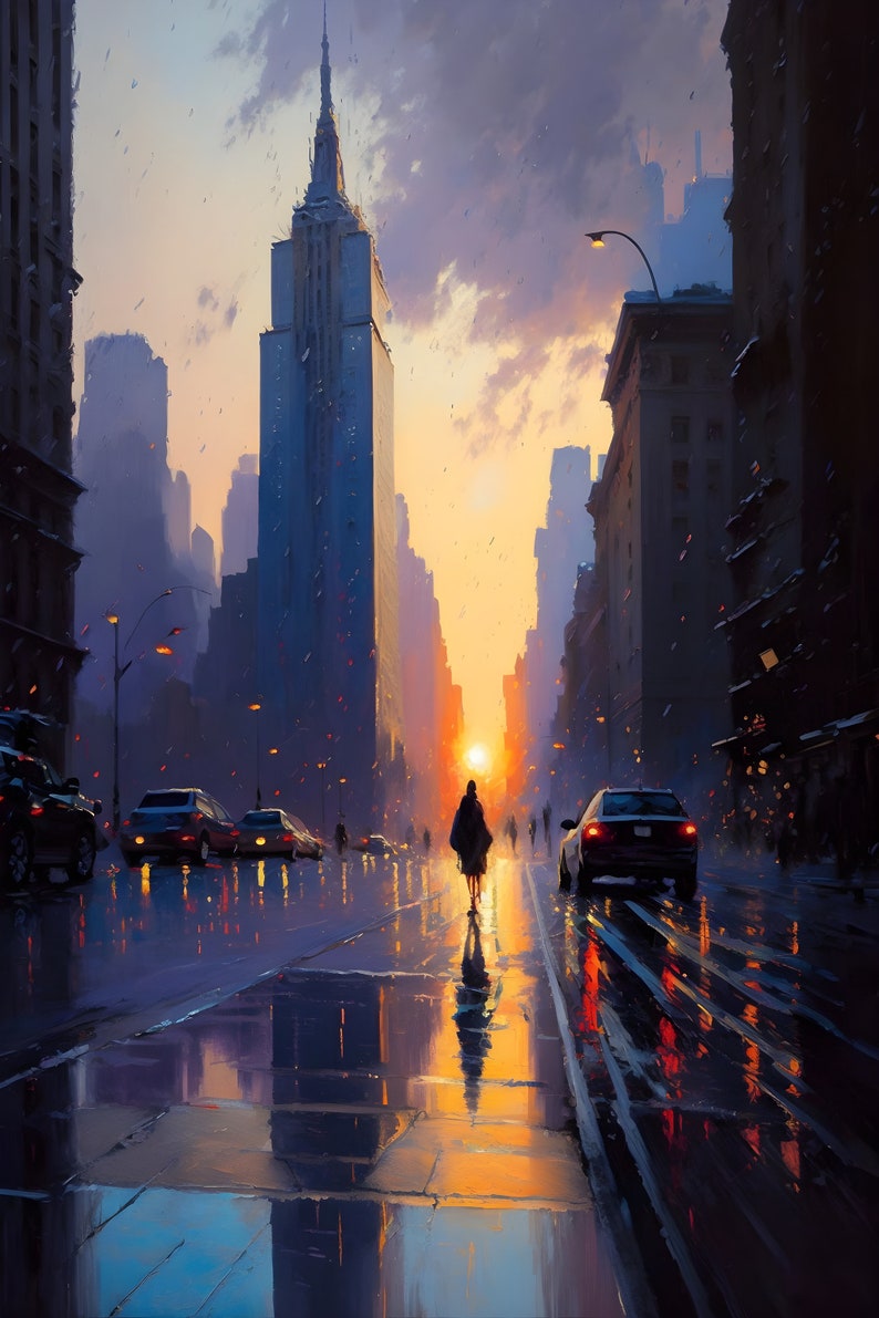 Solitude in the City: Stunning Landscape Painting of a New York Street ...