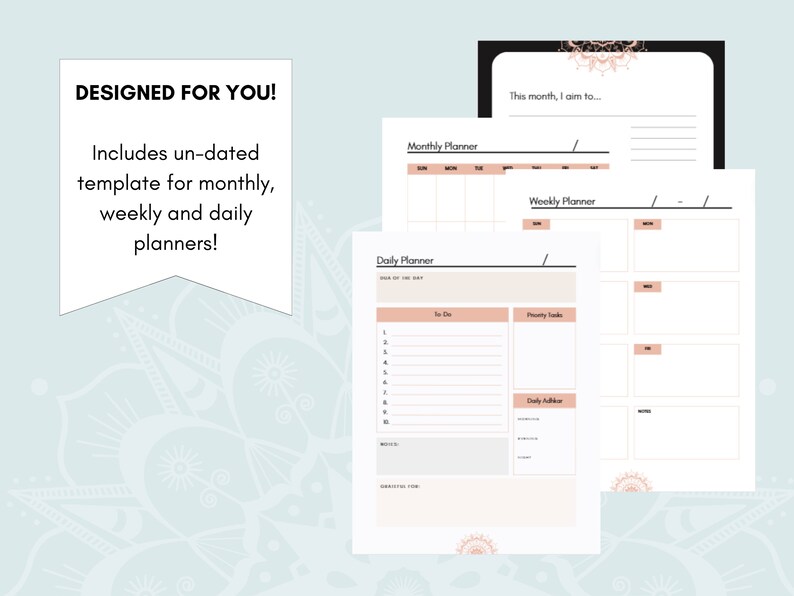 Monthly Islamic Journal Salah Tracker, Daily Planner, Quran Journal - Etsy