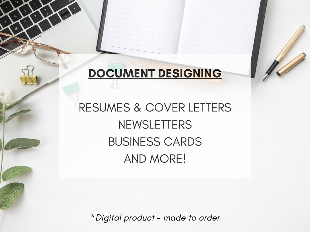 Document Designing Resume Newsletters Business Cards - Etsy