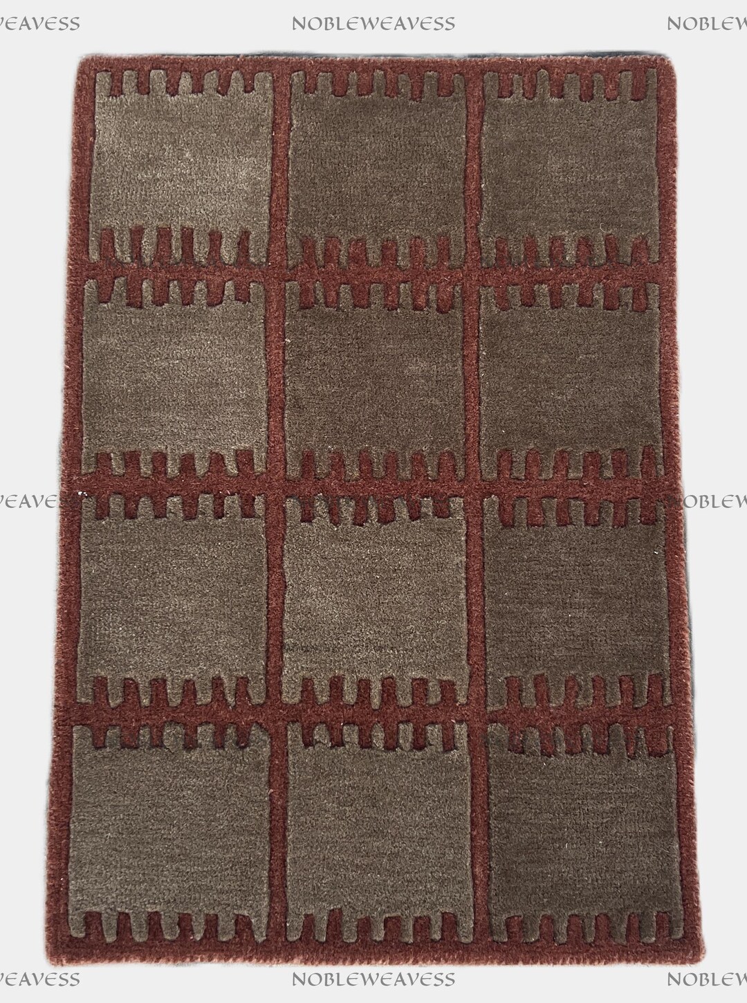 2x3 Quick Ship Hand Tufted Brown Accent Rug Modern Bedroom Entryway ...