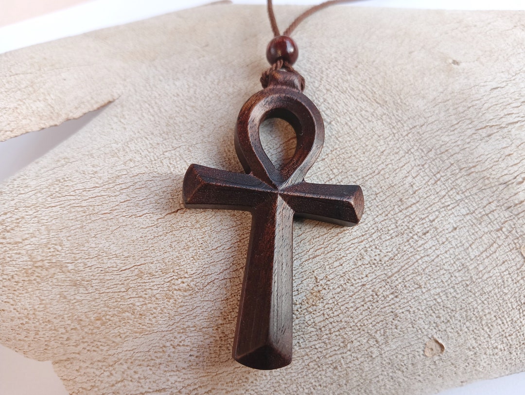 Ankh Necklace Wood Ankh Pendant Men - Etsy