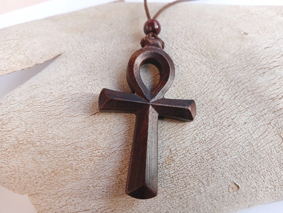 Ankh Halskette Holz Ankh Anhanger Manner Etsy