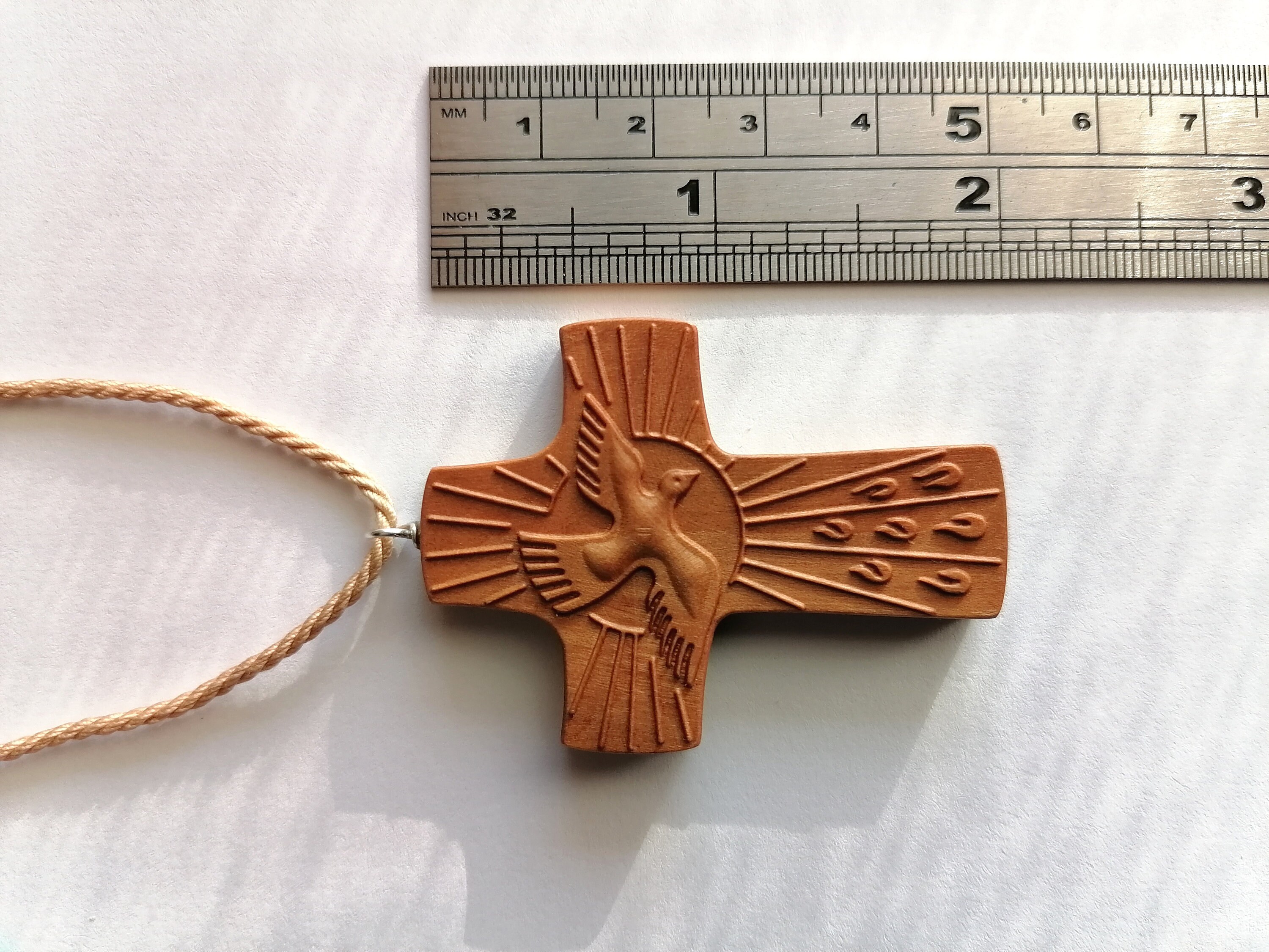 Holy Spirit Necklace, Wooden Cross Pendant Necklace - Etsy