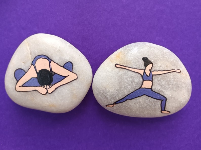Hand-painted Pebbles Yoga Poses Story Set - Etsy