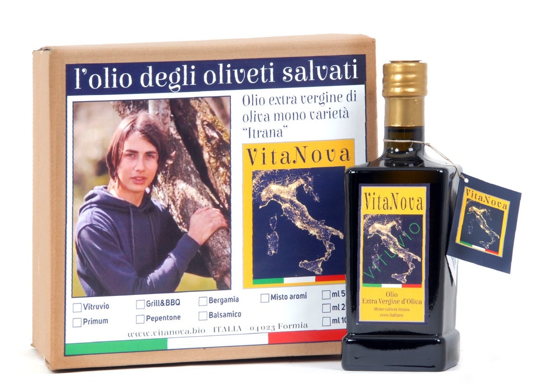 6 Bottles of Vitanova vitruvio EVO Oil 500 Ml, Very High Polyphenols, Single Variety itrana Cold ...