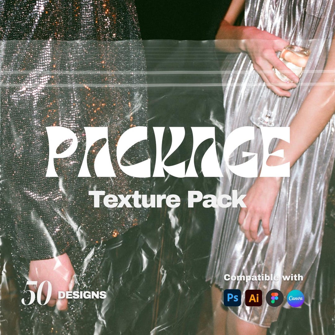 Plastic Package Texture Pack — 50 PNG Textures for Designers | Vintage ...