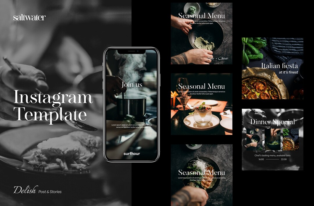 Delish Instagram Template Pack Stand Out With Delicious Posts and ...