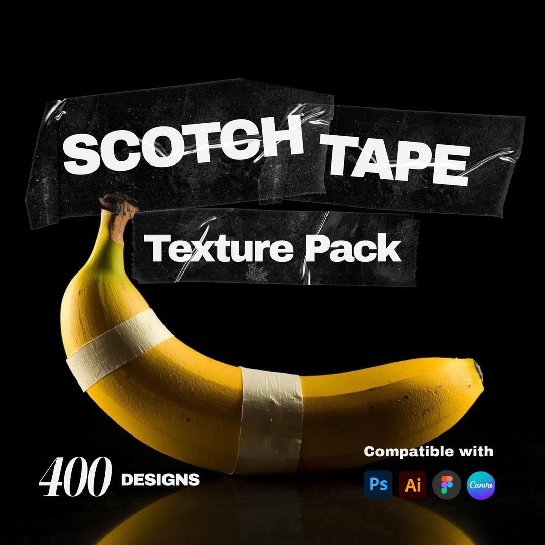 Scotch Tape Texture Pack — 400 PNG Tapes for Designers | Photocopy ...