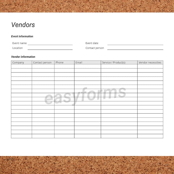 Event Planner Forms - Etsy