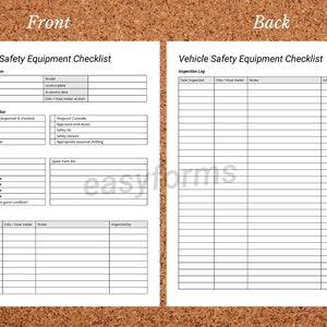 Vehicle Safety Checklist: Daily Equipment Inspection (printable ...