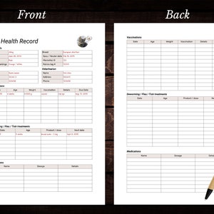 Cat Health Record Canva Template | Kitten Vaccination Record | Feline ...