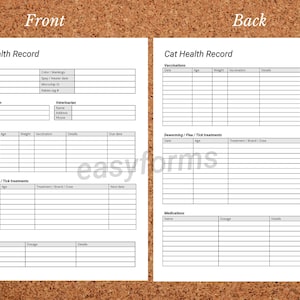 Cat Health Record Template: Kitten Vaccination, Medication, Vet Records ...