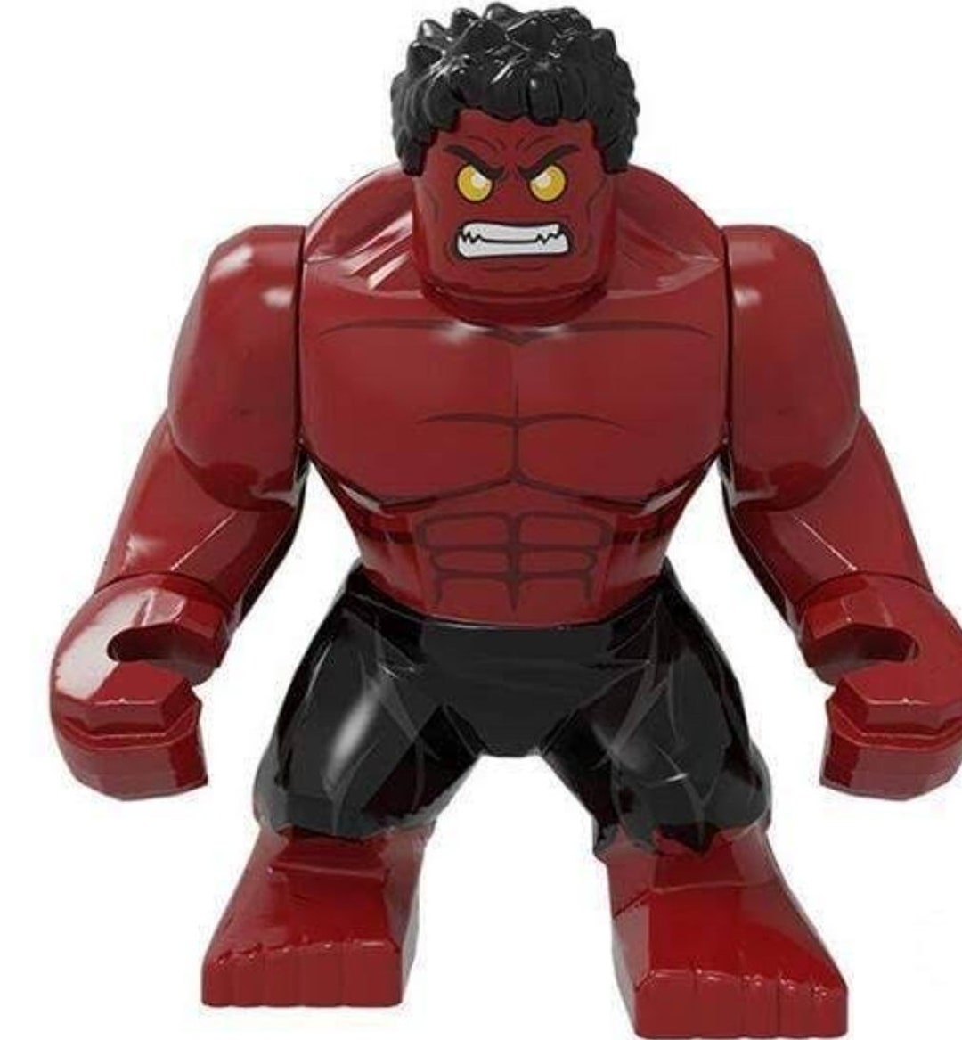 Lego Red Hulk Figure - Etsy