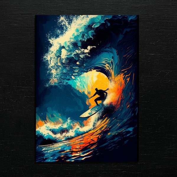 Surfing Poster - Etsy