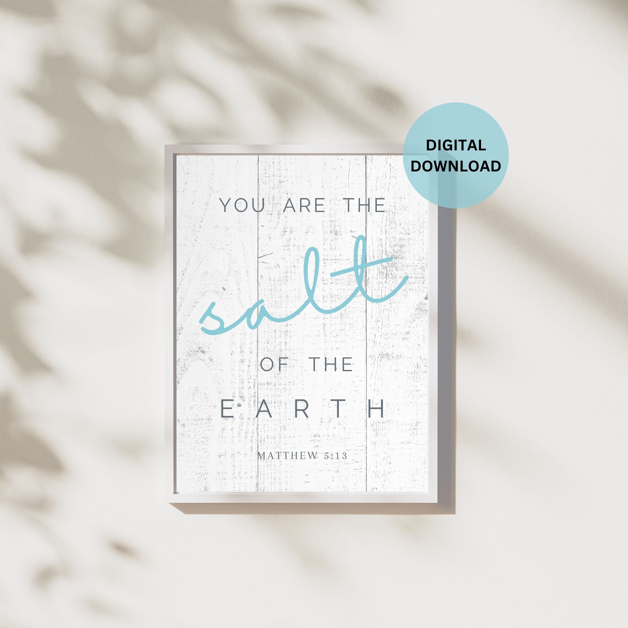 Salt of the Earth Christian Wall Art Bible Verse Print - Etsy