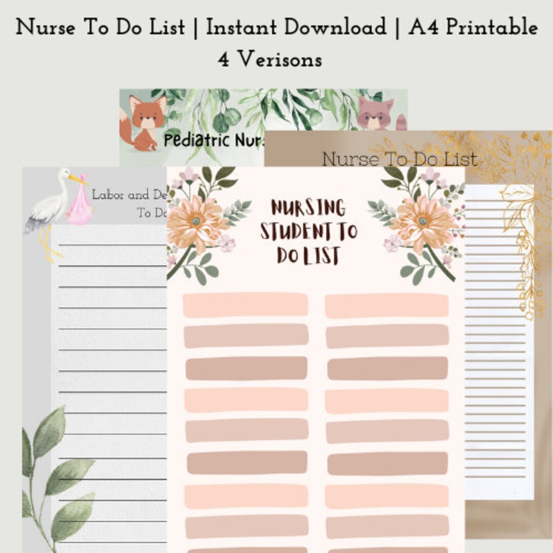 Nurse to Do List | Labor & Delivery Nurse | Pediatric Nurse | Instant ...
