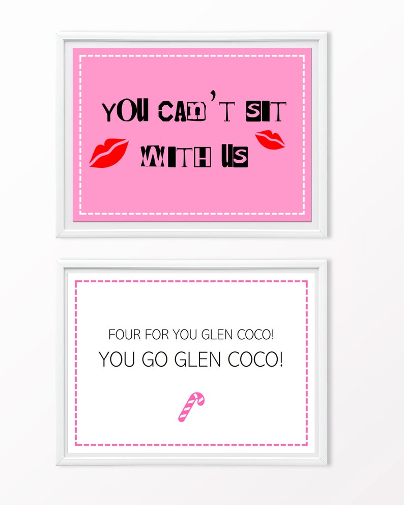Mean Girls Party Posters Bundle X 20 Mean Girls Printable Party Signs Mean Girls Party
