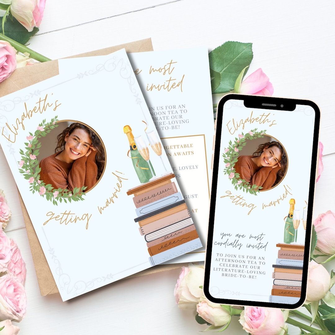 Book Themed Bridal Shower Invitation - Literary Bridal Shower Invite ...