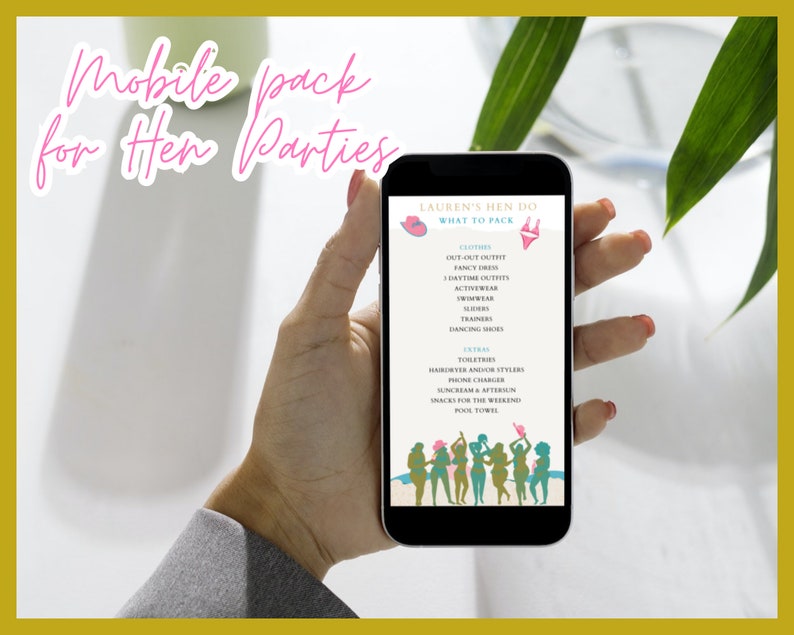 Beach Hen Do Itinerary Template | Mobile Hen Party Planner (digital ...