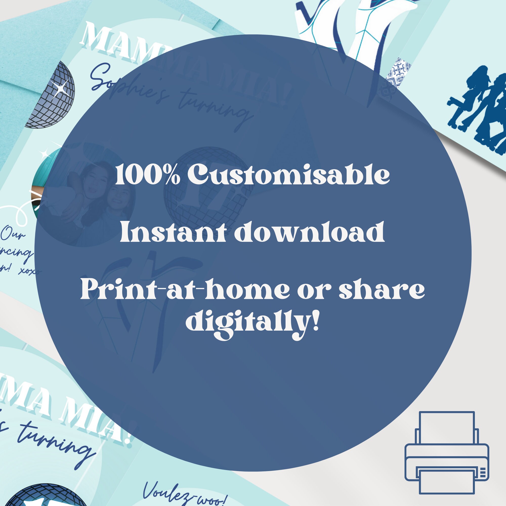 Mamma Mia Birthday Invitation Template | Disco Party (digital or ...