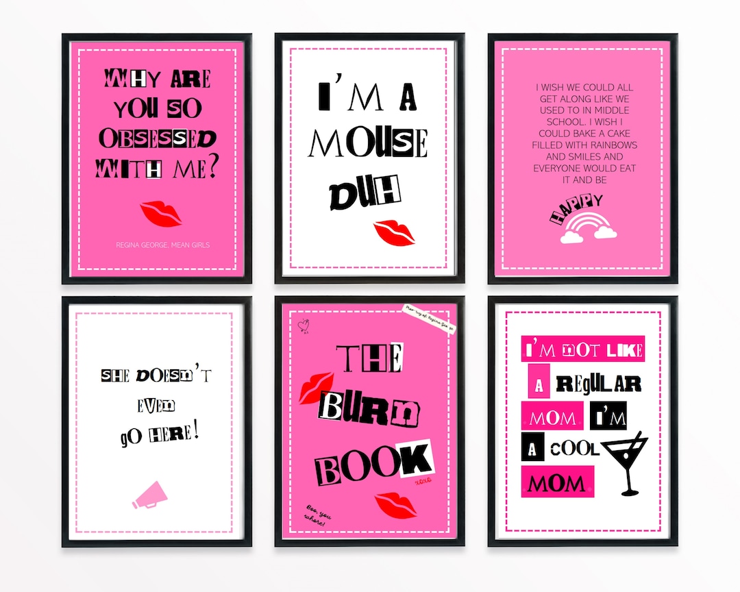Mean Girls Party Posters Bundle X 20 Mean Girls Printable Party Signs Mean Girls Party