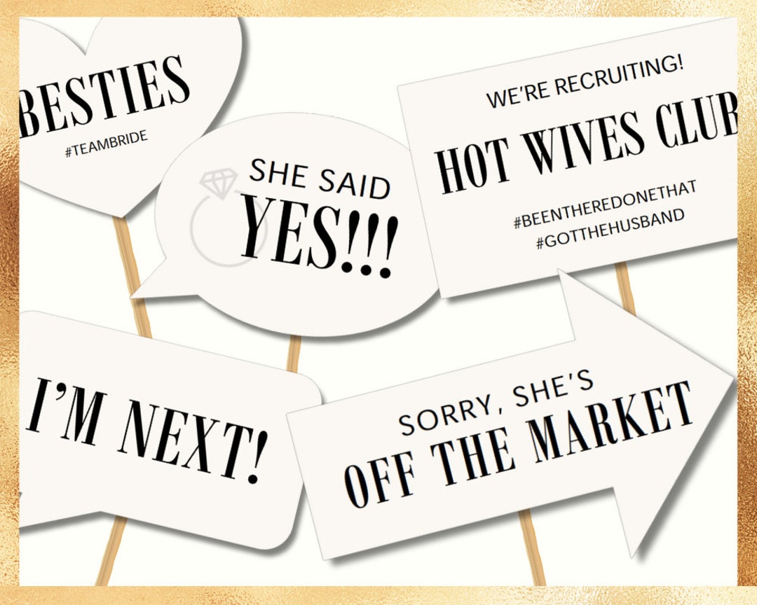 Engagement / Hen Do / Bachelorette Party Photobooth Props | Print-at ...