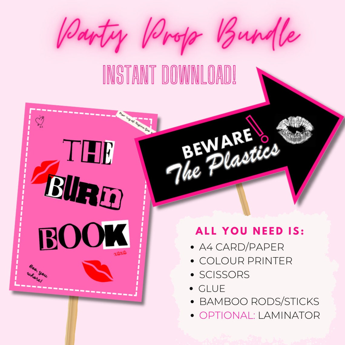 Mean Girls Party Photo Booth Props | Printable Decorations (digital ...