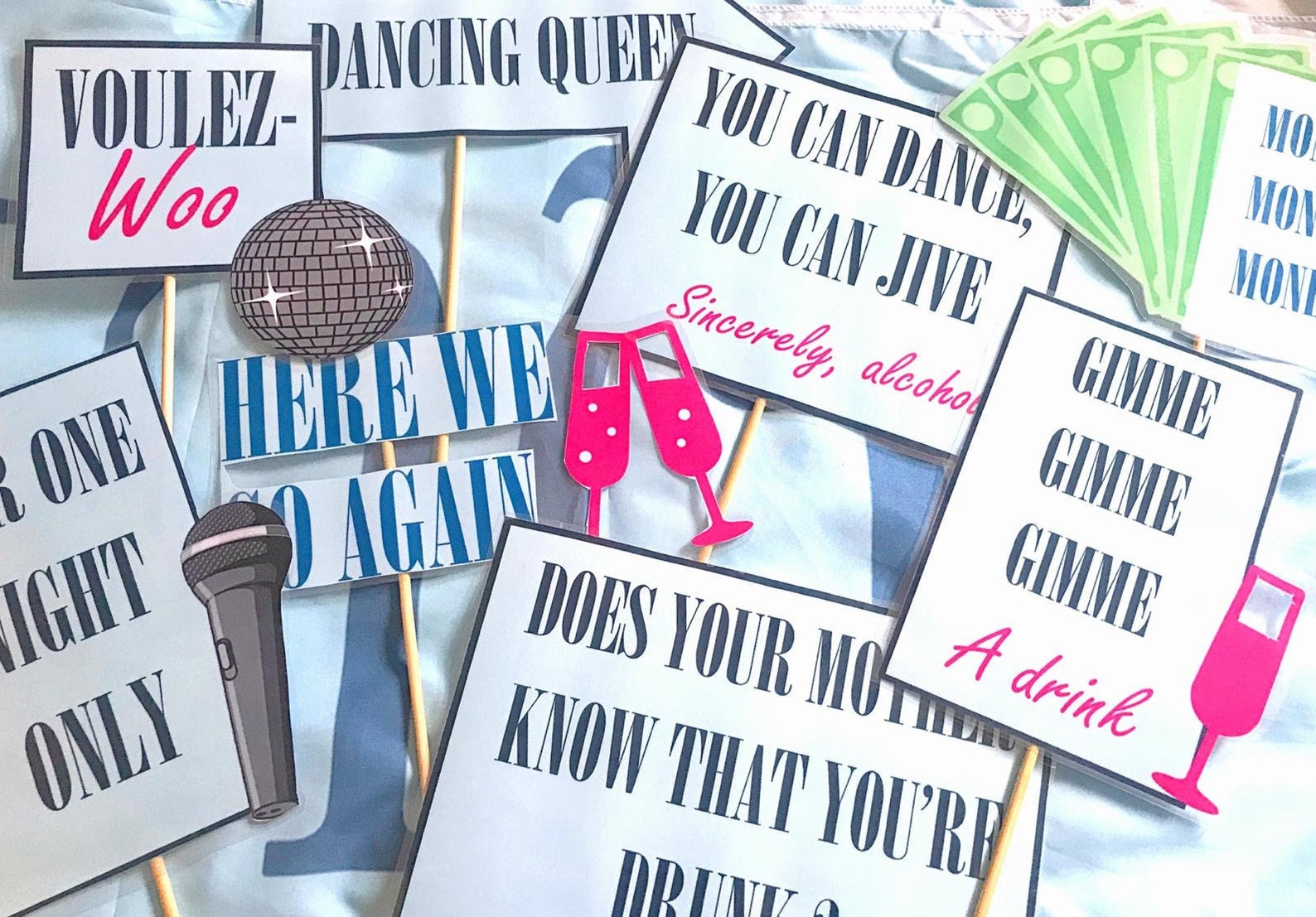 Mamma Mia Photobooth Props | ABBA Party Decorations (digital Download ...