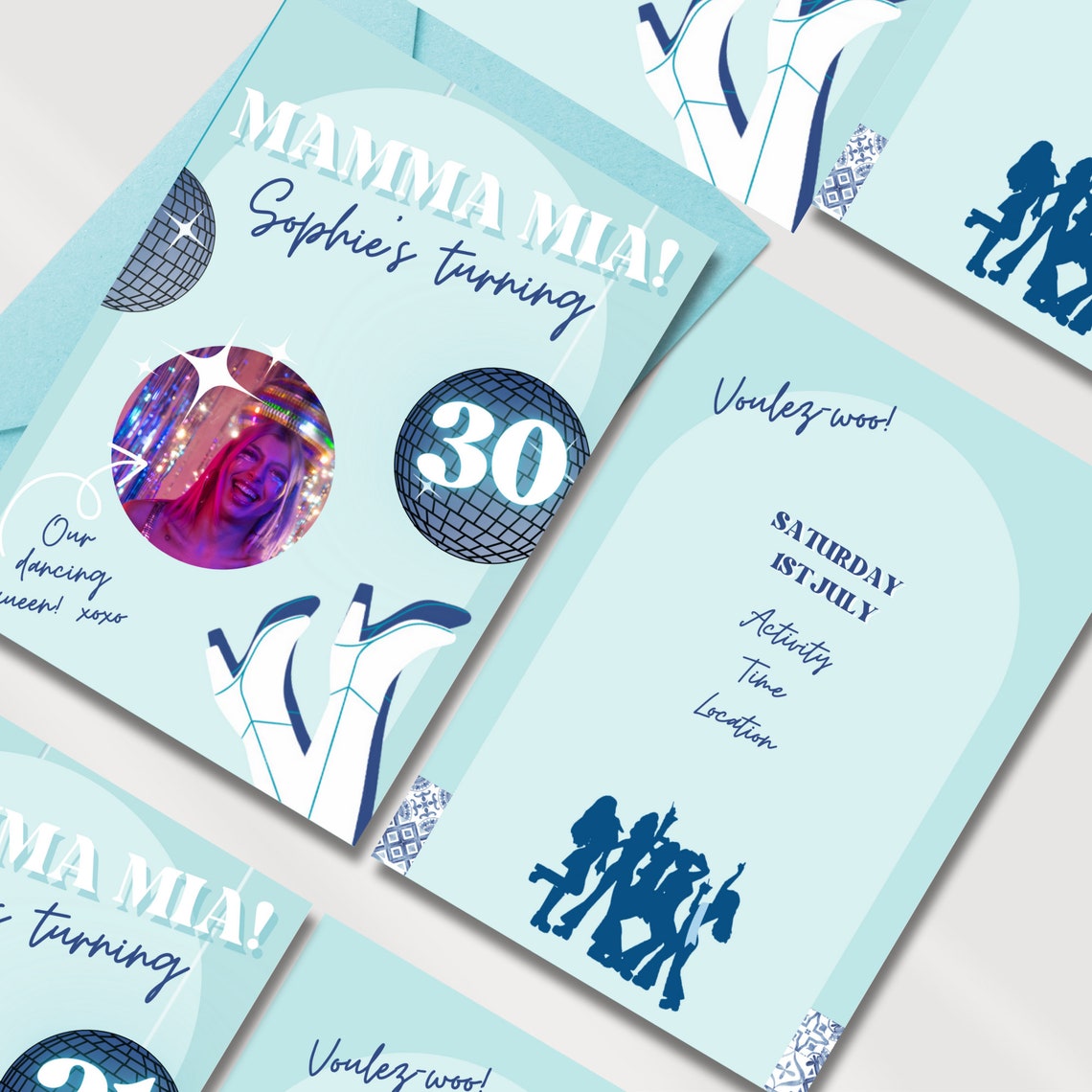 Mamma Mia Birthday Invitation Template | Disco Party (digital or ...