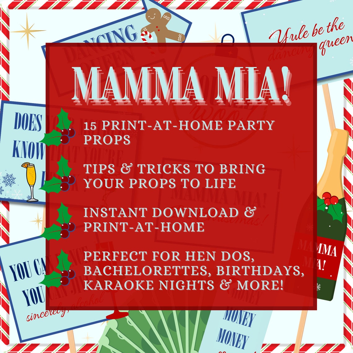 Mamma Mia Festive Edition | Christmas Party Photobooth Props ...
