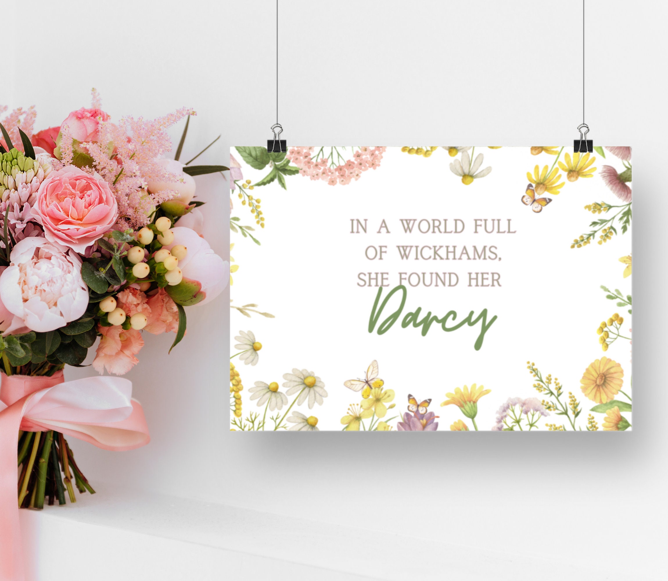 Jane Austen Bridal Shower Party Posters Pride & Prejudice - Etsy
