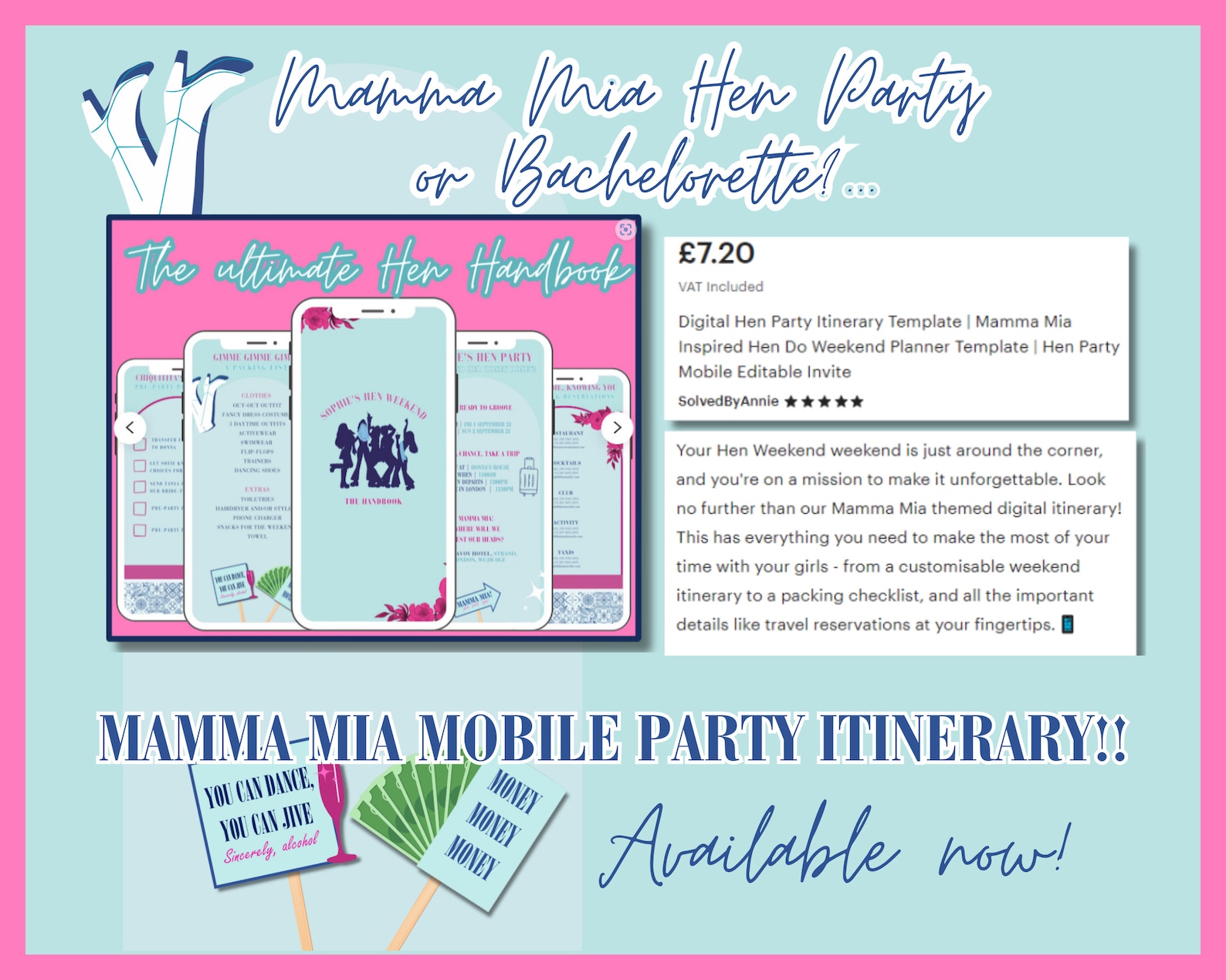 Mamma Mia Photobooth Props | ABBA Party Decorations (digital Download ...