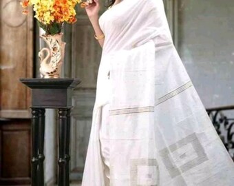 Handmade Handloom Hand Waving Cotton Jamdani Saree With BP Indian ...