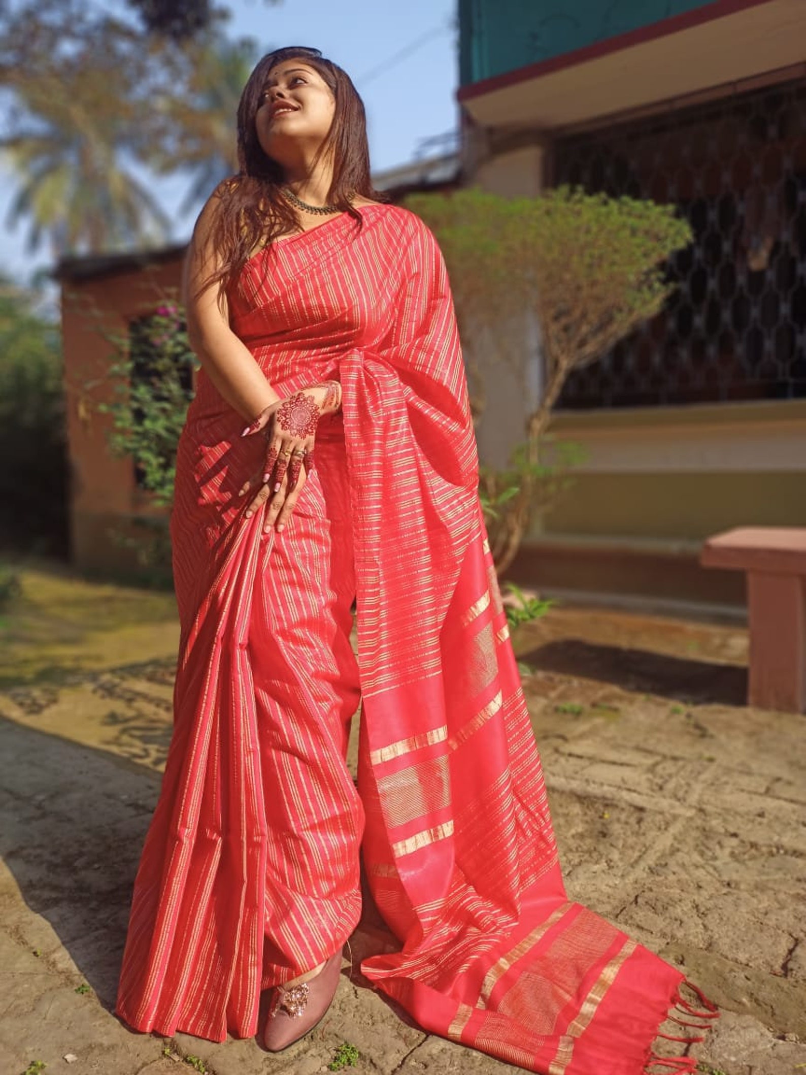 Handmade Handloom Hand Waving Muga Tassor Silk Saree With BP Indian ...