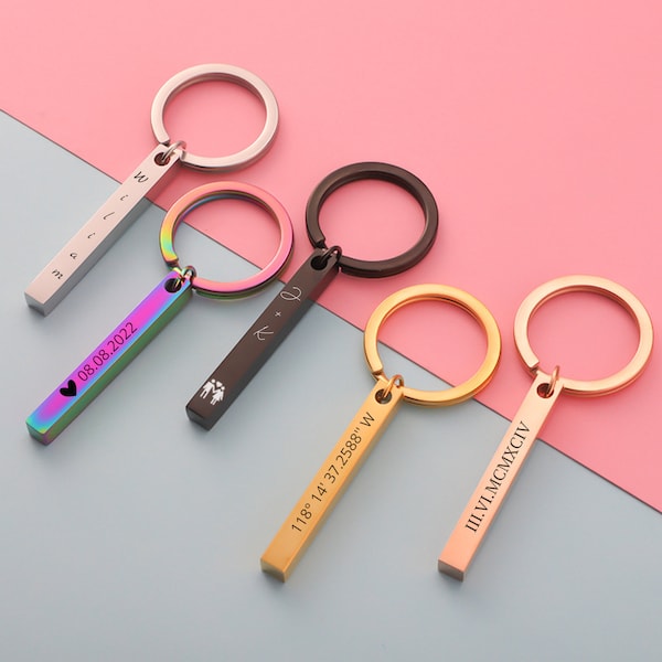 Initial Keychain - Etsy