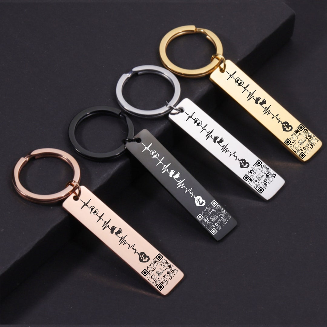 Ultrasound Scan QR Code Personalized Keychain, Expecting Mom Dad Gift ...