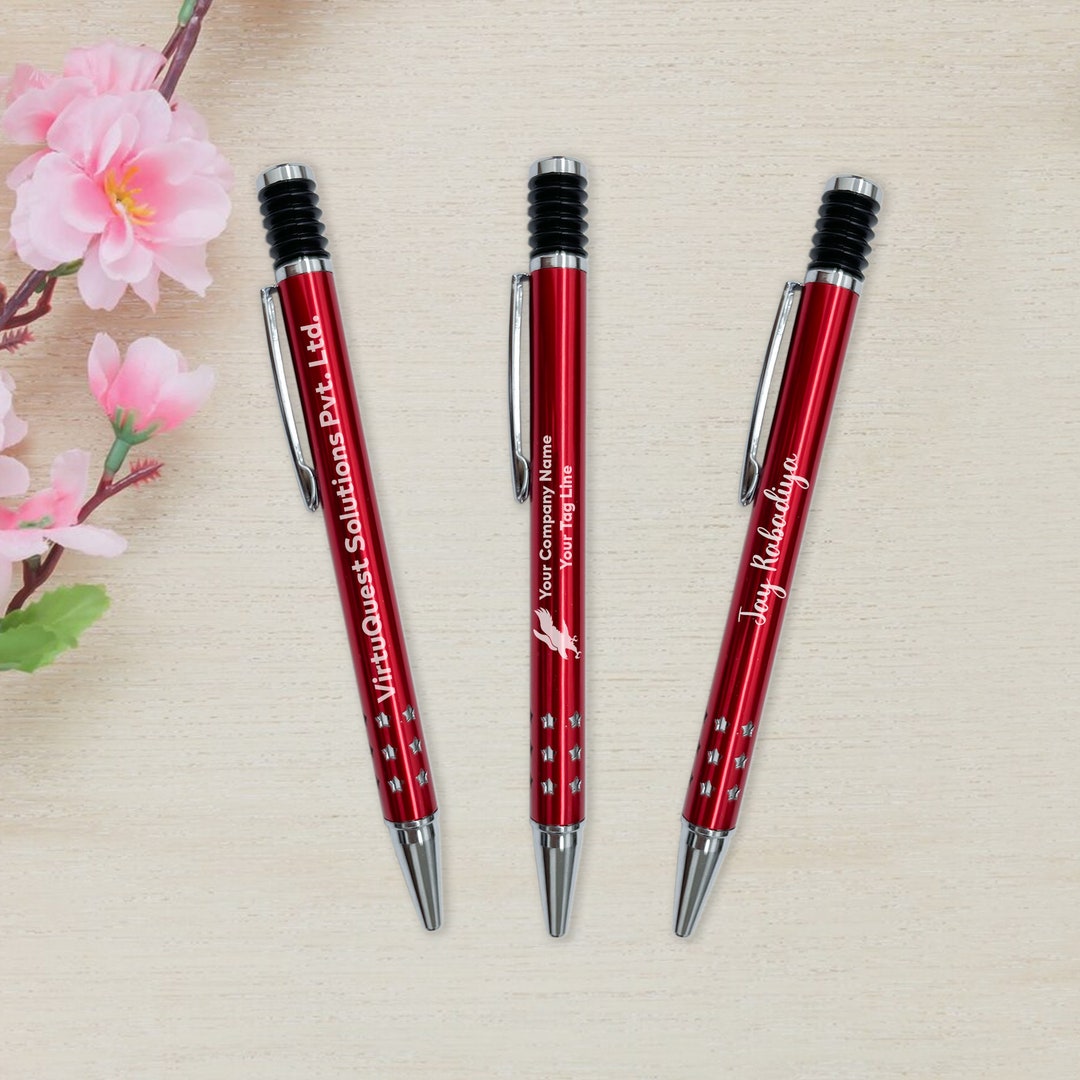 Personalized Custom Pen, Engraved Red Ballpoint Pen Gift for Him or Her ...