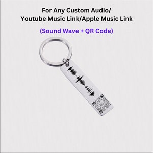 Custom Audio Scan QR Code Keychain: Personalized Sound Wave Engraved ...