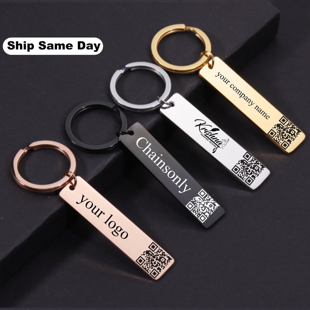 QR Code Sign Business Details Keychain, All Social Media Sign Linktree ...