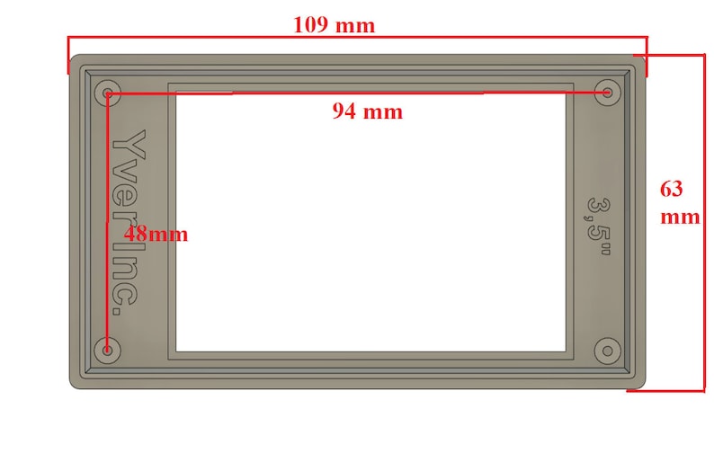 BEZEL Nextion 3.5" 3, 5" Enhanced Basic Lcd Display Enclosure Installation Housing MOUNTING ...