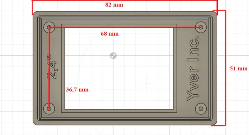 Lcd Display Bezel Nextion 2.4" INSTALLATION MOUNTING FRAME Arduino Raspberry Nextion 2,4 ...