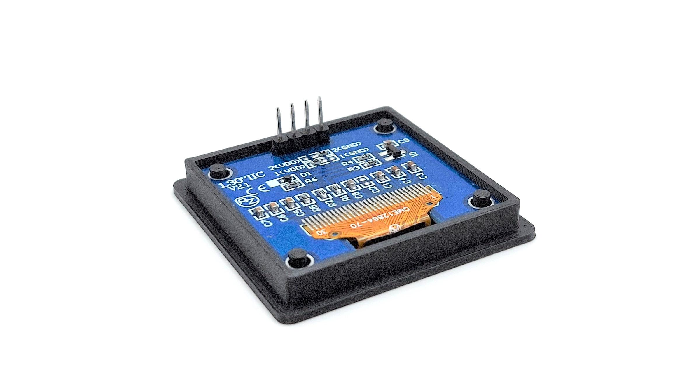 BEZEL Oled Display 1.3 1,3 1.30 1,30 128x64 I2c Ssh1106 ENCLOSURE INSTALLATION Mounting Frame ...